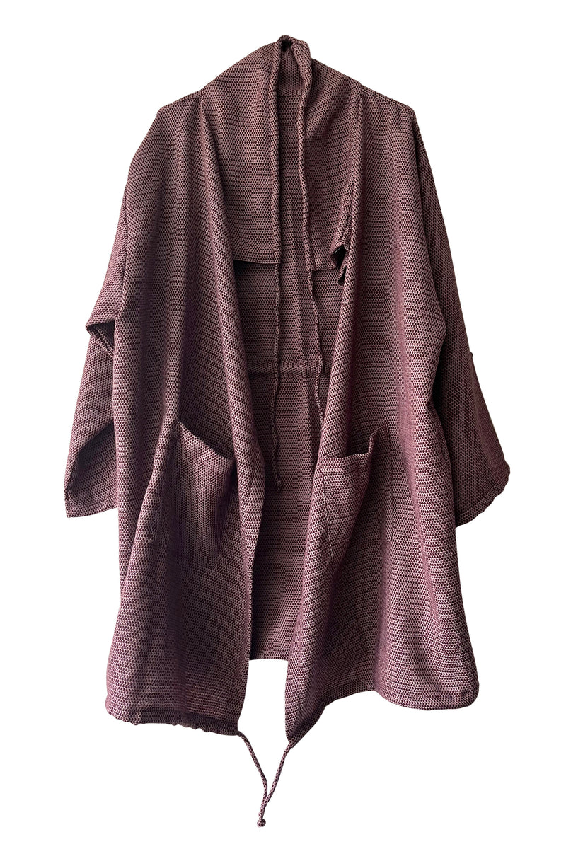 Wool Drawstring Overlay Dusty Pink and Purple Honeycomb | JULAHAS
