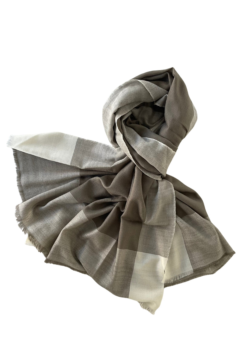 Unisex Yak Wool Shawl Accent Tan | JULAHAS