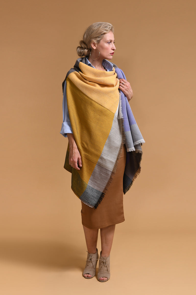 Purple Yellow Wool Women's Cape Shop Online JULAHAS DARIA Cape Zambezi